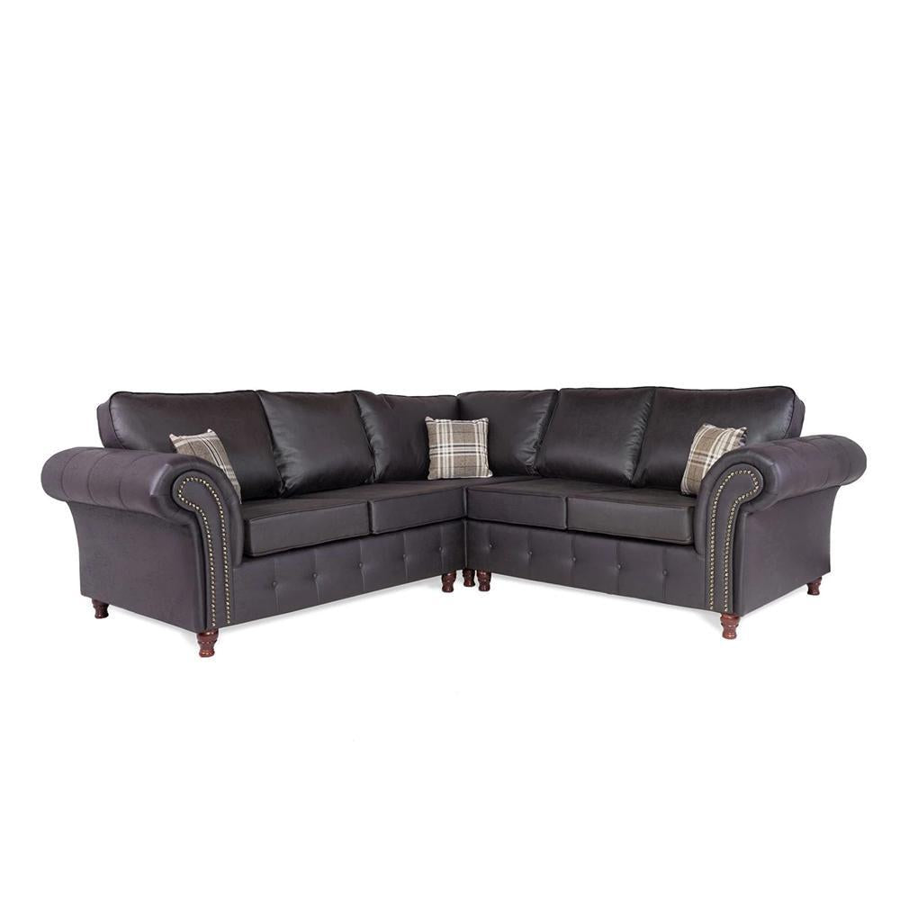 Oakland Faux Leather Corner Sofa Sestra Living